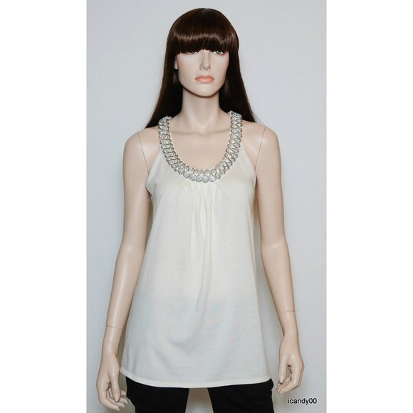 Magaschoni | Tops | Magaschoni Cotton Jersey Knit Jeweled Neck Dress ...